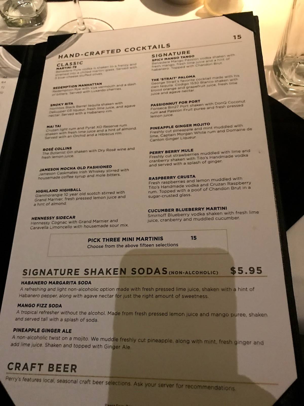 Menu at Perry's Steakhouse & Grille, Friendswood, 700 Baybrook Mall
