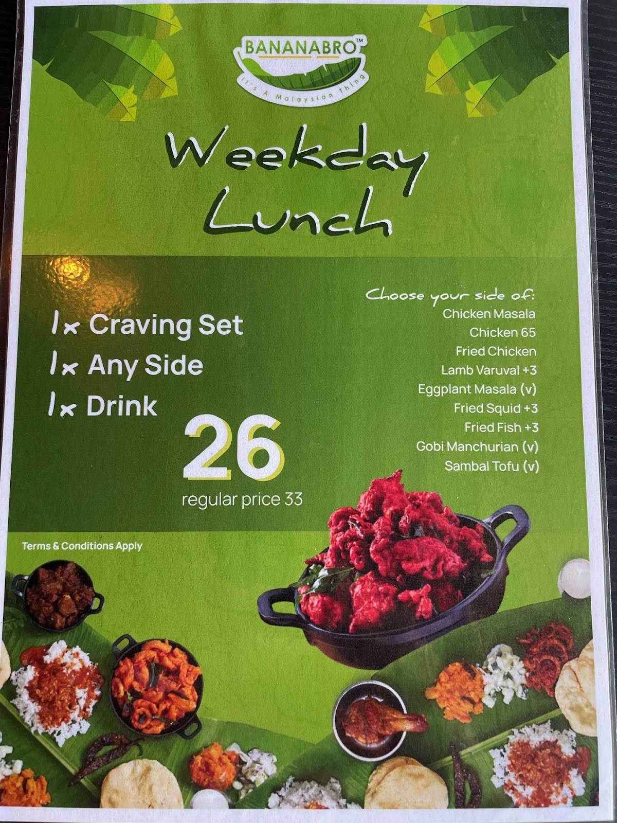 Menu at BananaBro restaurant, East Victoria Park