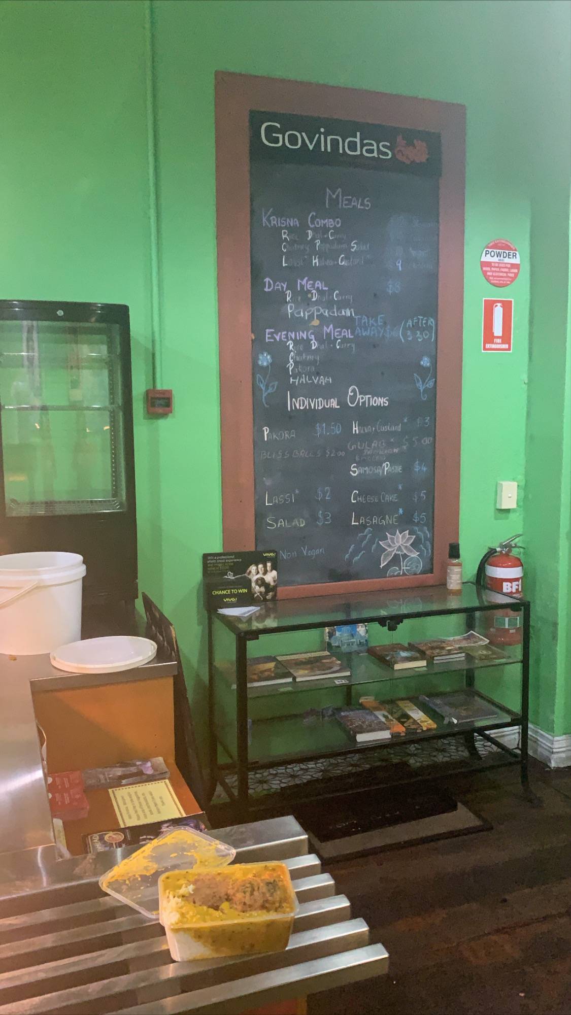 Menu at Govinda's Hare Krishna Restaurant, Northbridge