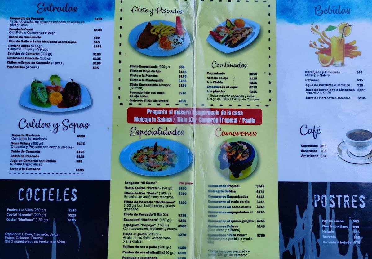Carta del restaurante Pescado Con Limón, Cancún, Xel-ha 11