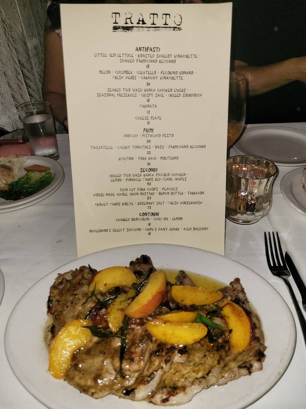 Menu at Tratto pub & bar, Phoenix, E Van Buren St