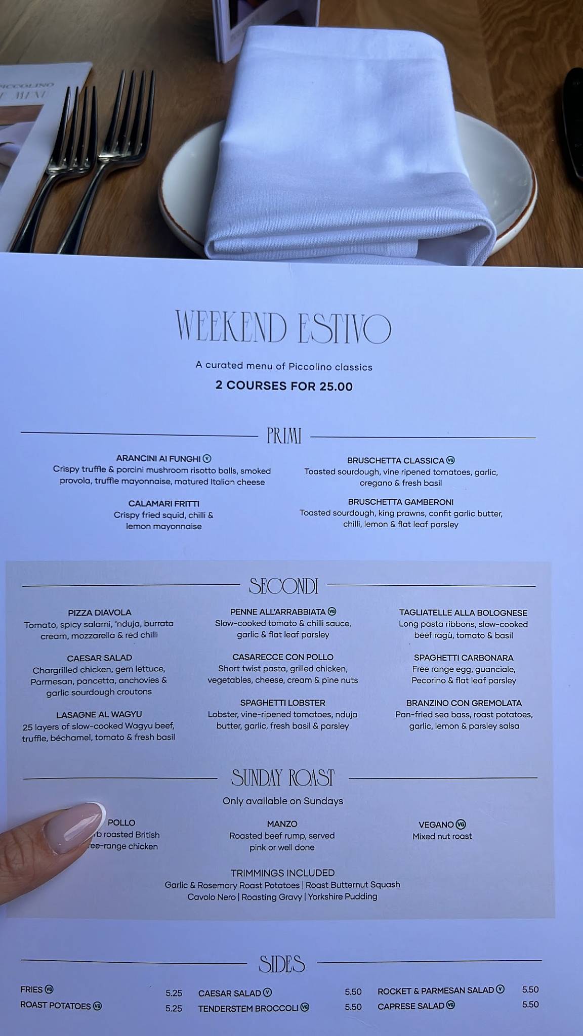 Carta del restaurante Piccolino Didsbury, Manchester, 6 Lapwing Ln