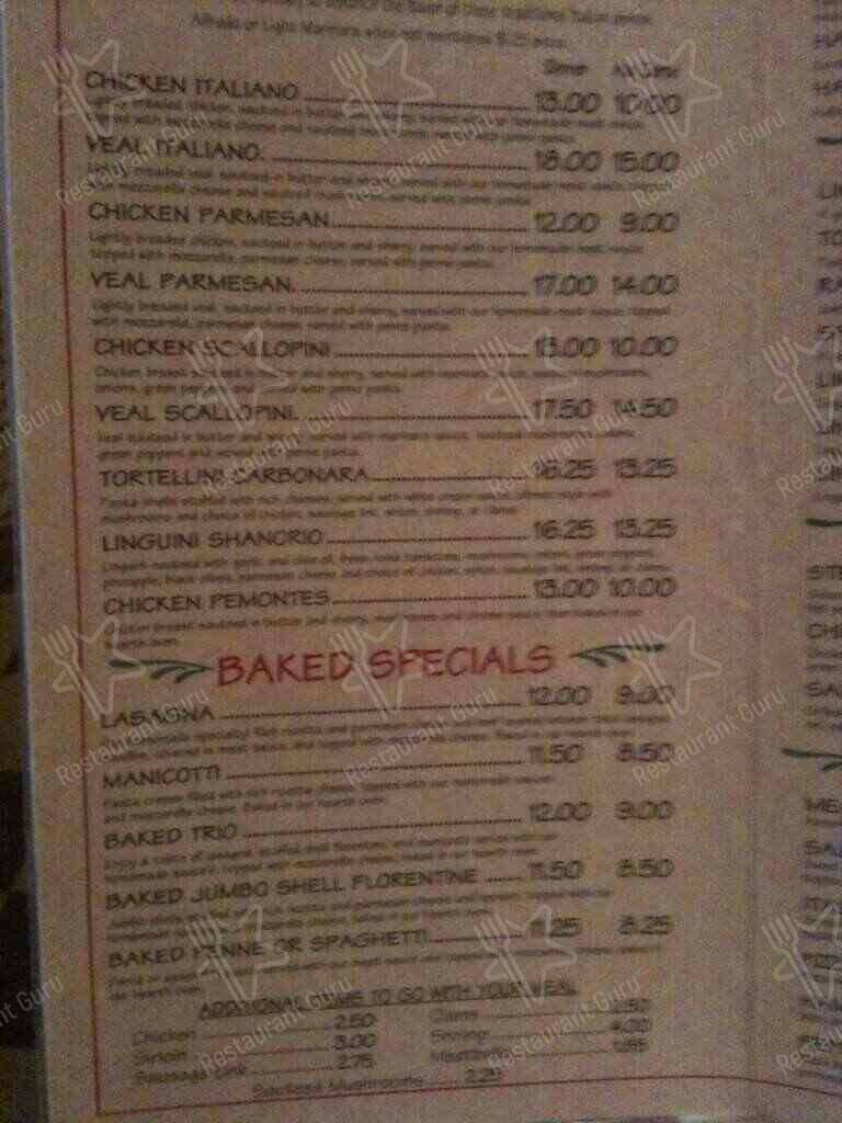 Menu at Piccolo Brothers pizzeria, Ogden