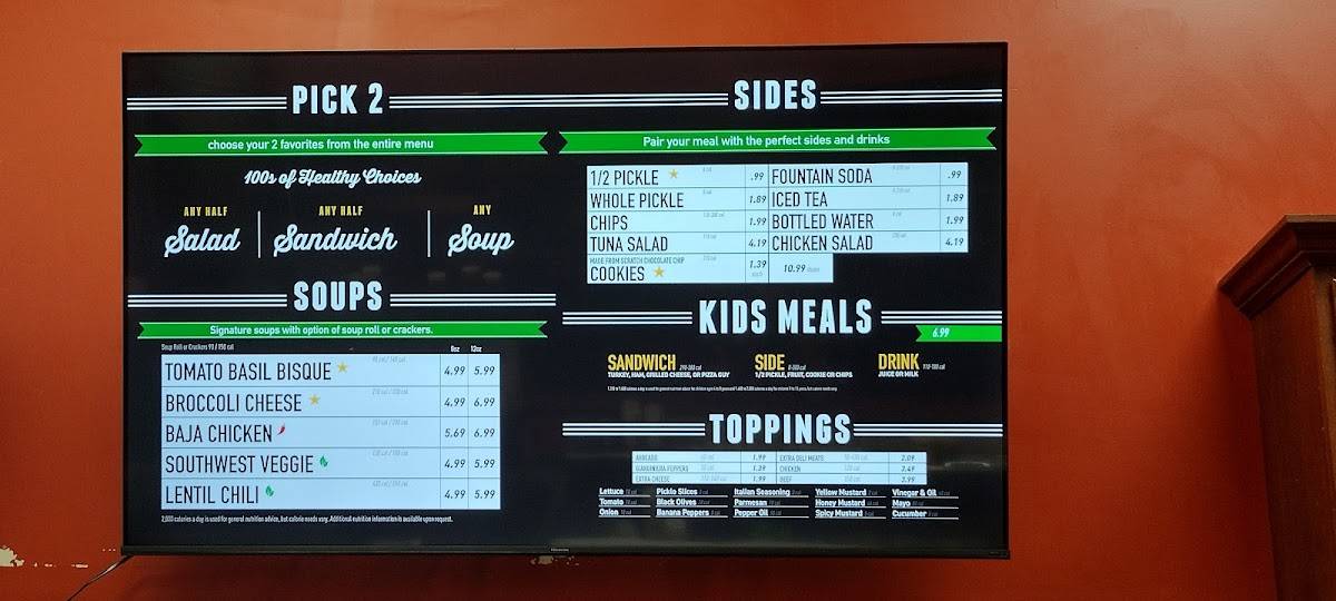 Menu at Pickleman's Gourmet Cafe, Omaha, Farnam St