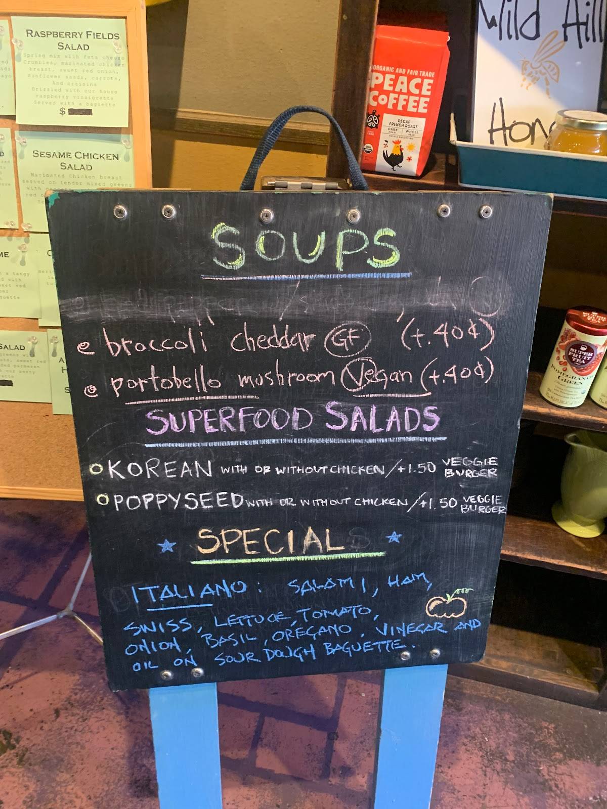 Menu at Pierce Street Coffee Works cafe, Sioux City