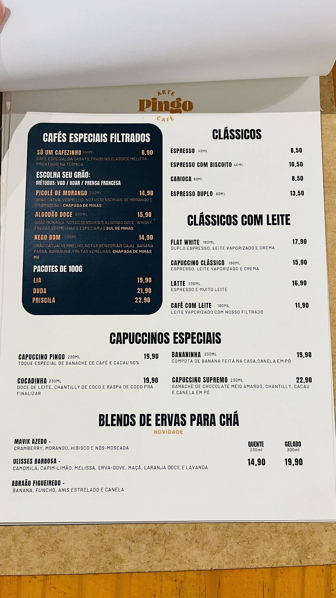Menu em Pingo Arte Café, Recife