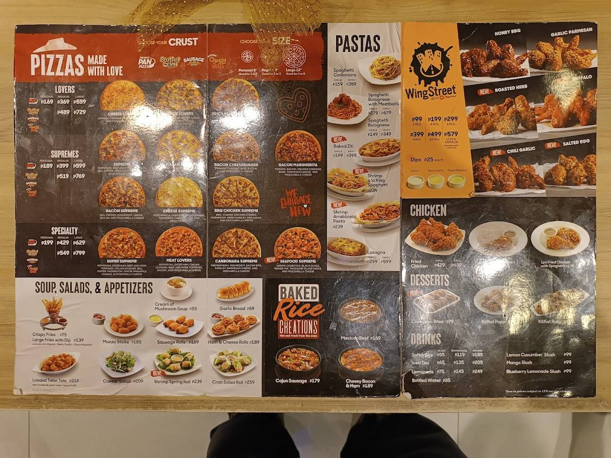 Menu at Pizza Hut restaurant, Malolos, 2nd Floor