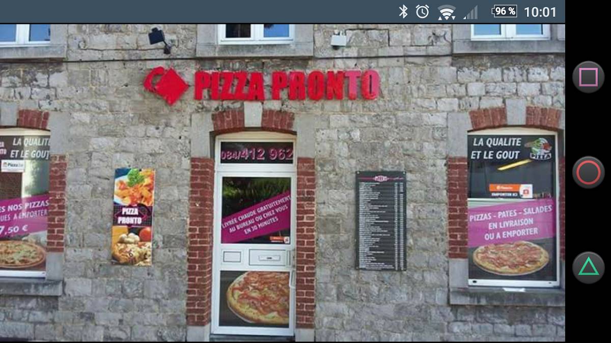 Menu au Pizza Pronto, Marche-en-Famenne