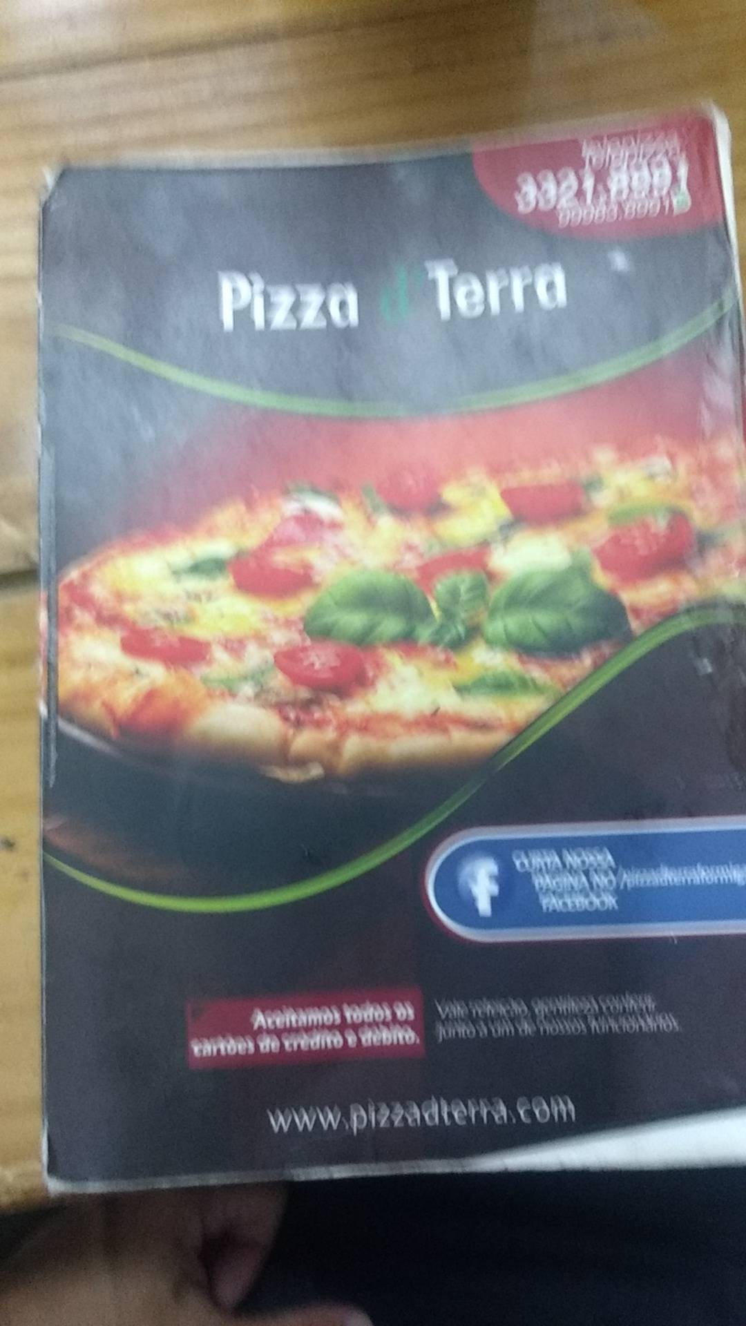 Menu em Pizza da Terra restaurante, Formiga