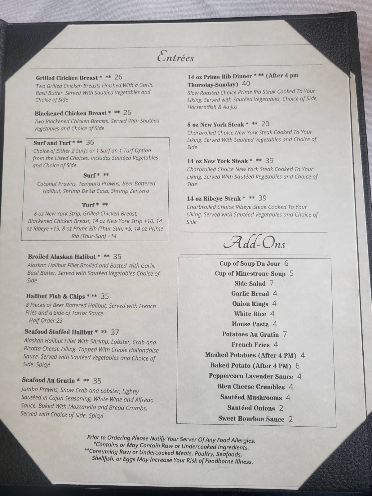 Menu at Evangelo's Restaurant, Wasilla, E Parks Hwy