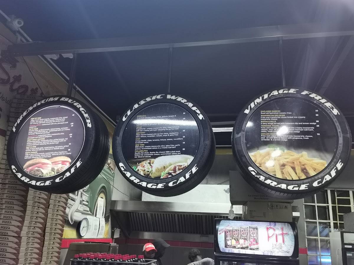 Menu at Garage Cafe, Johannesburg