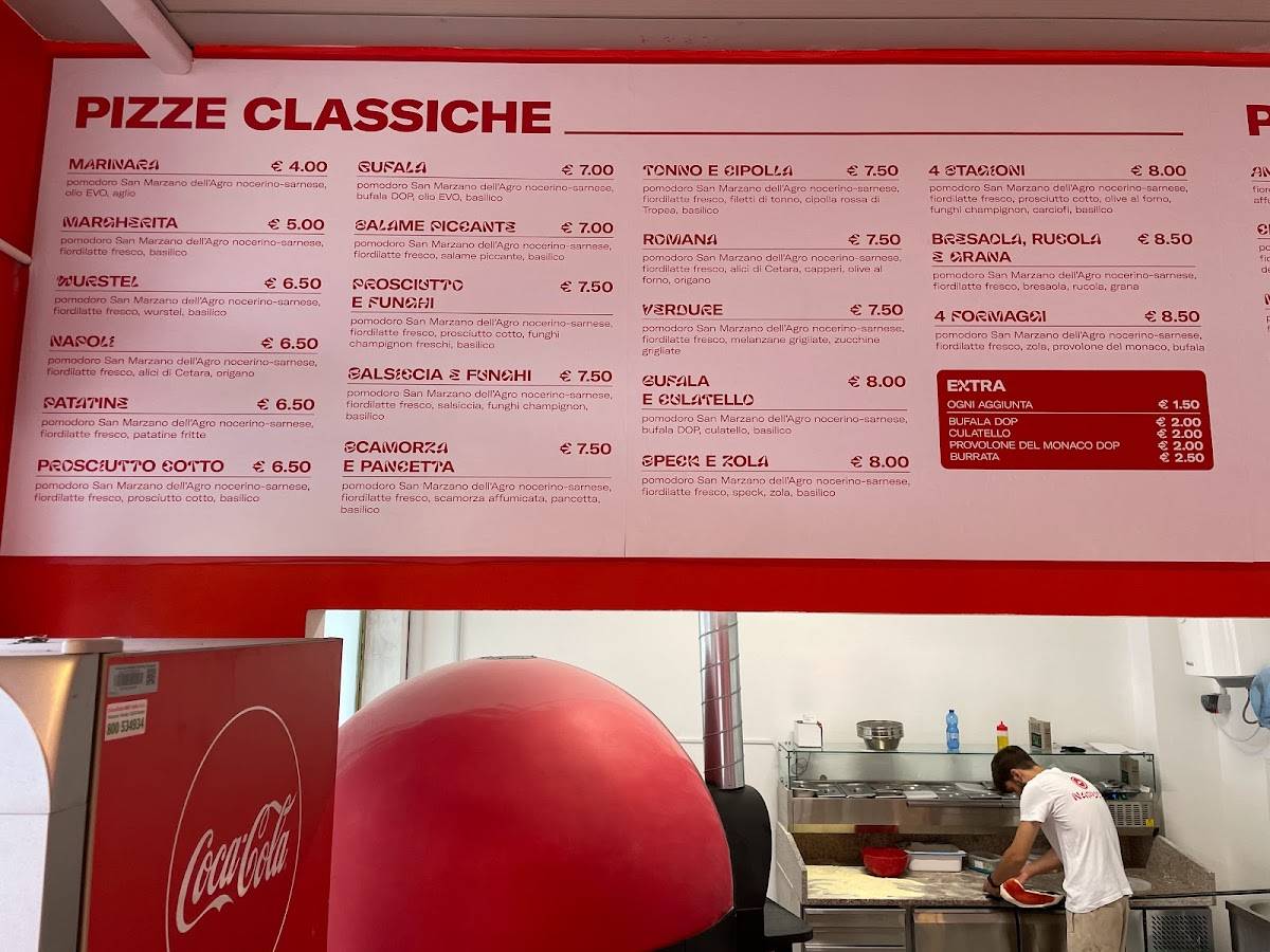 Menu da Napul'é pizzeria, Valmadrera