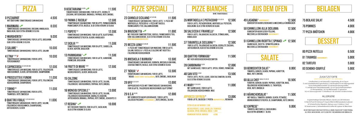 Speisekarte von Pazzi di Pizza, Dreieich