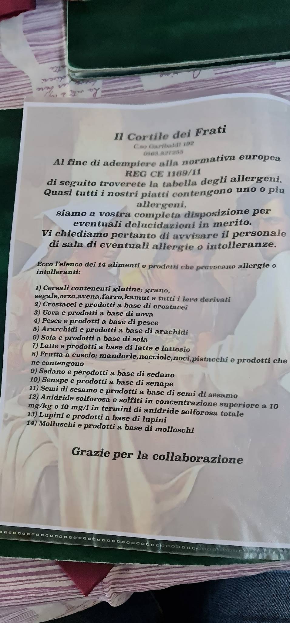 Menu da Il Cortile dei Frati pub & bar, Gattinara, Corso Giuseppe Garibaldi