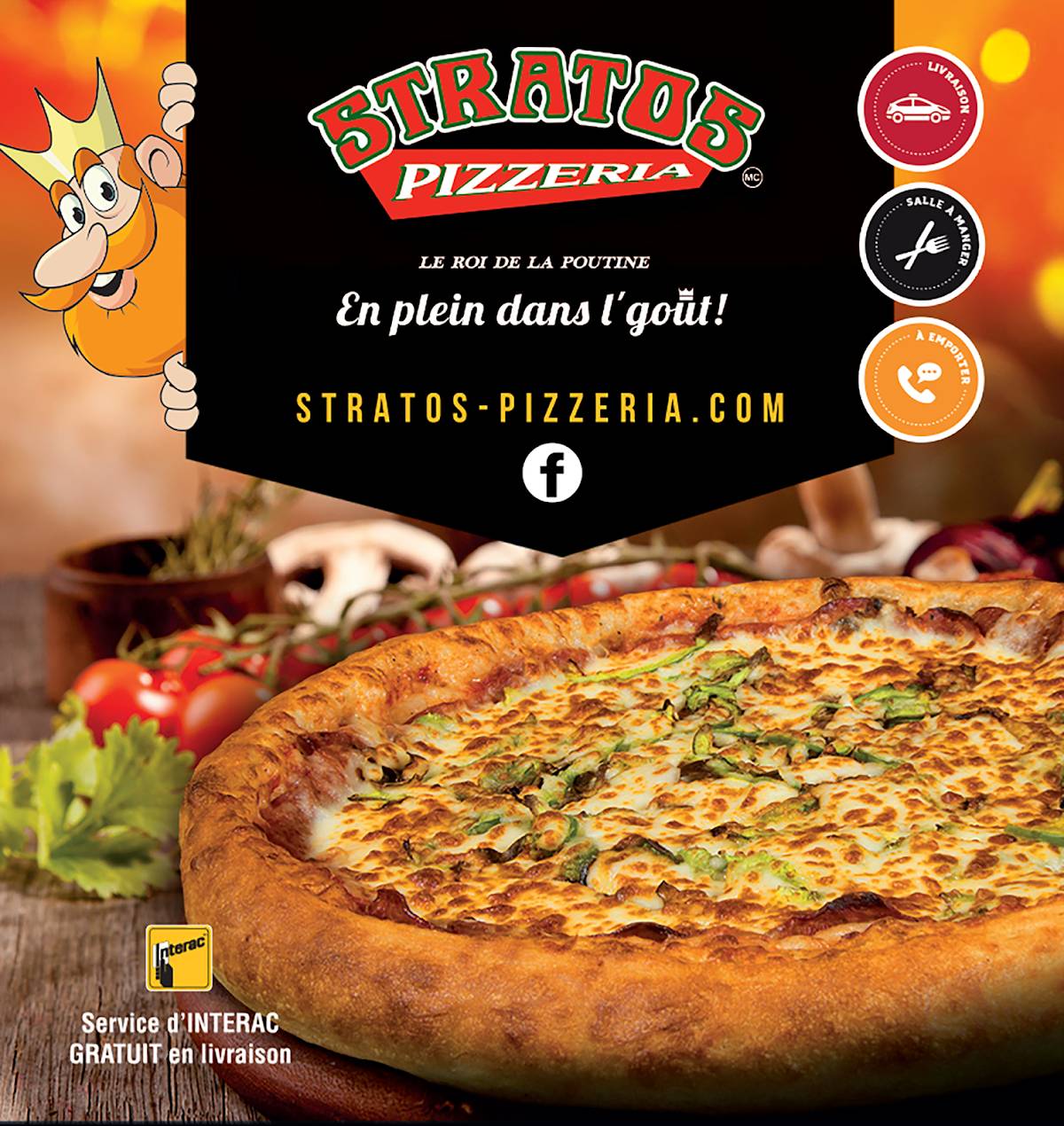 Menu au Pizzeria Stratos, Saint-Tite, 440 Rue St Gabriel