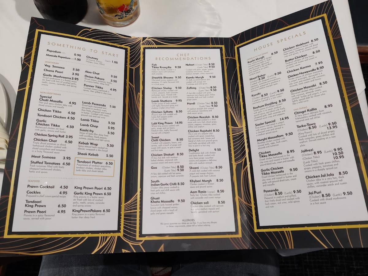 Menu at Plaza Indian Cuisine restaurant, Neath, 31-32 Alfred St