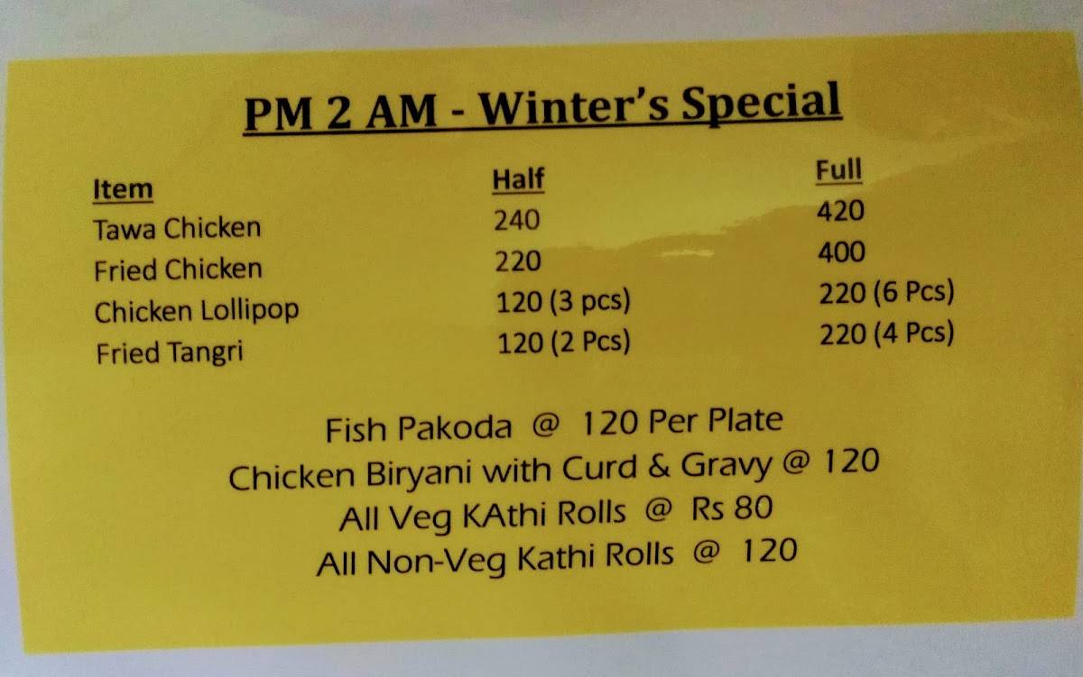 Menu at Pm2am Delivers, Noida, H-168