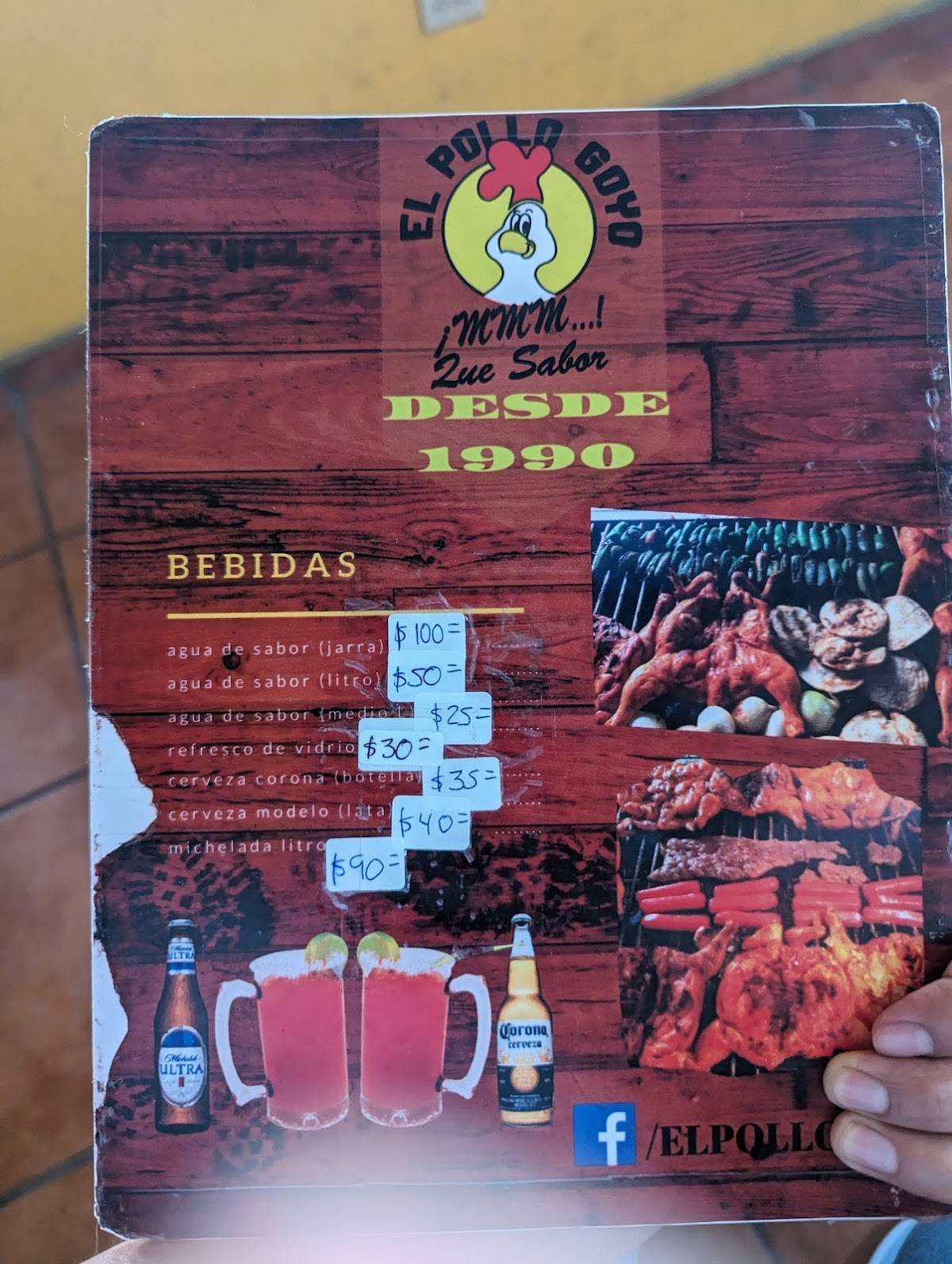Carta del restaurante Pollo Goyo, Ciudad Valles, Santa Elena No. 2 ...