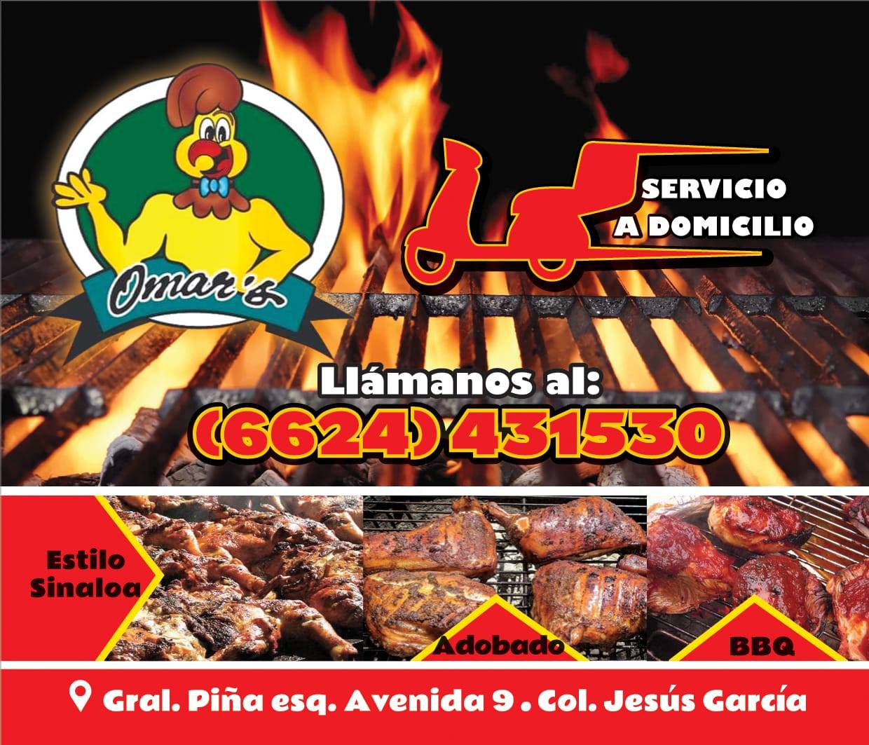 Menu at Pollos asados Omar’s restaurant, Hermosillo