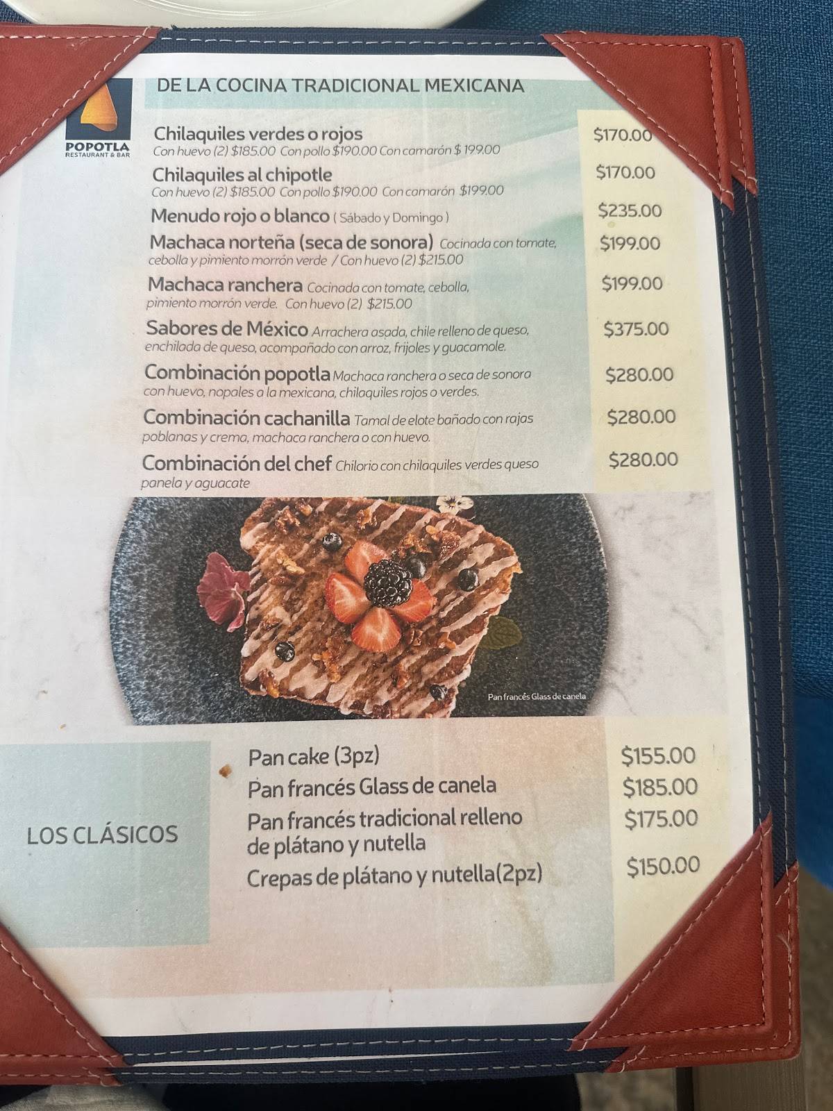 Carta de Restaurant&Bar Popotla, Rosarito