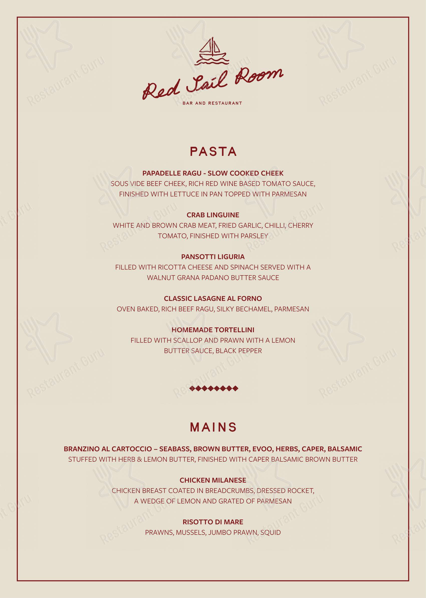 Menu at Portrush Adelphi restaurant, Portrush