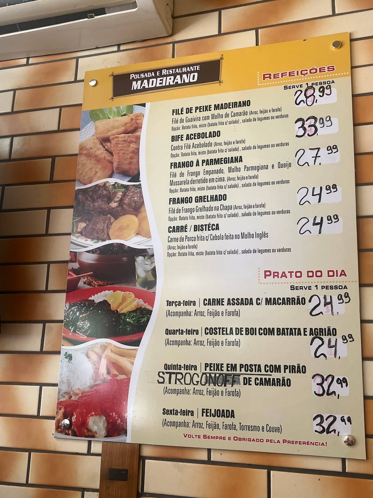Menu em Pousada e Restaurante Madeirano, Itaguaí