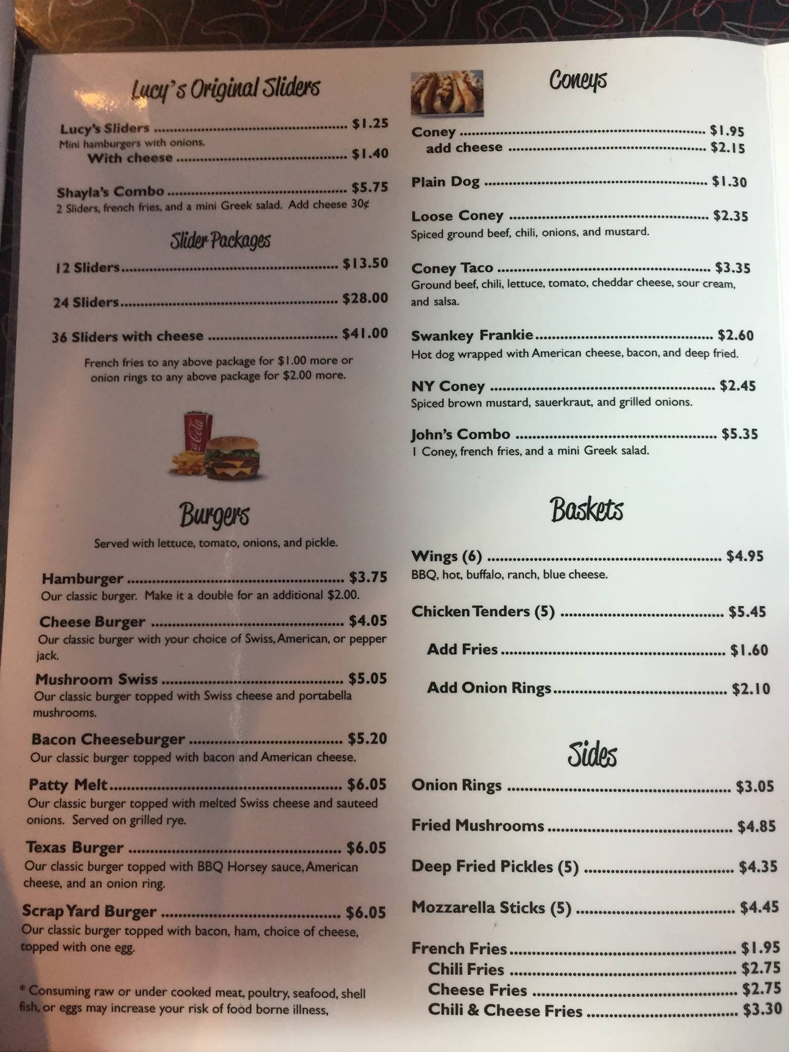 Menu at Powers Diner restaurant, Port Huron