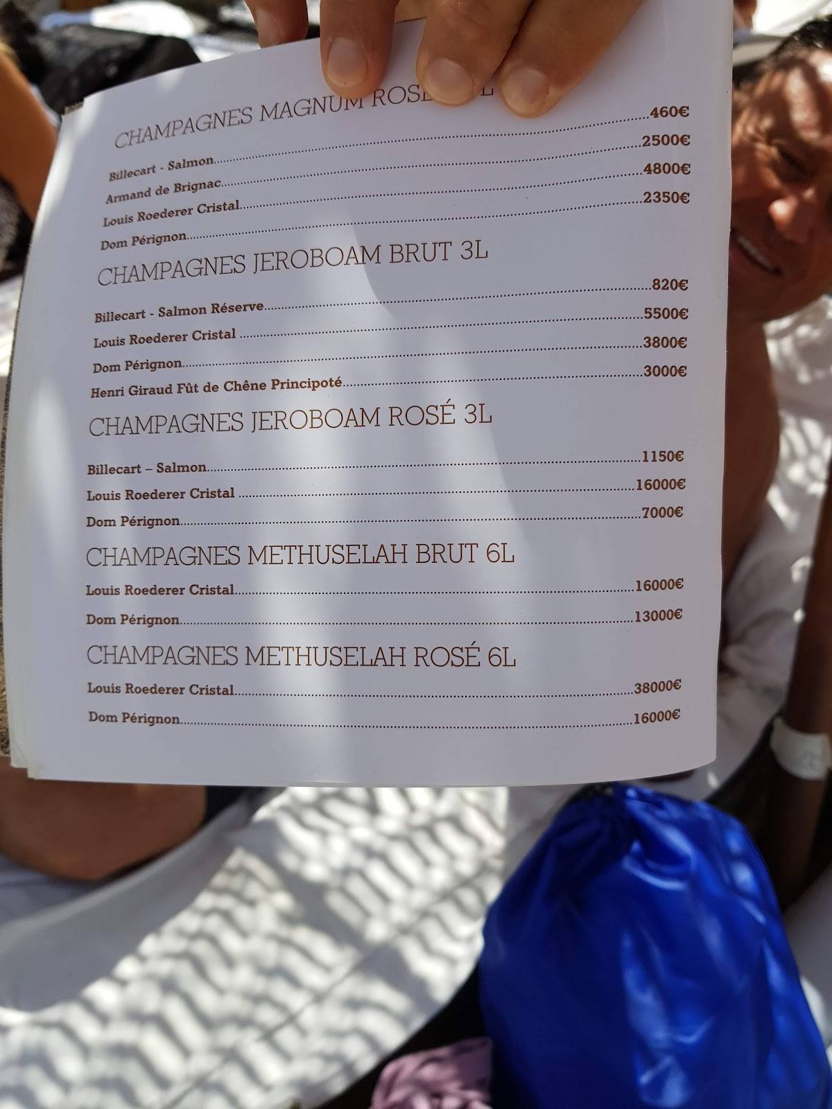 Menu at Principote Mykonos, Mikonos