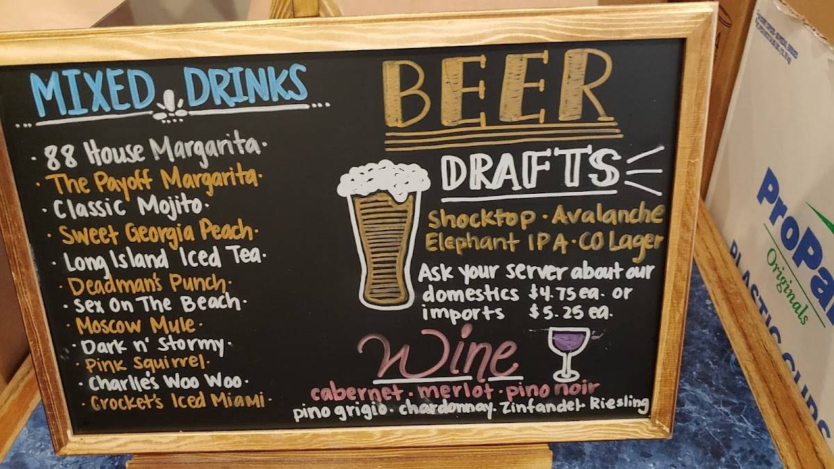 Menu at 88 Grill pub & bar, New Castle