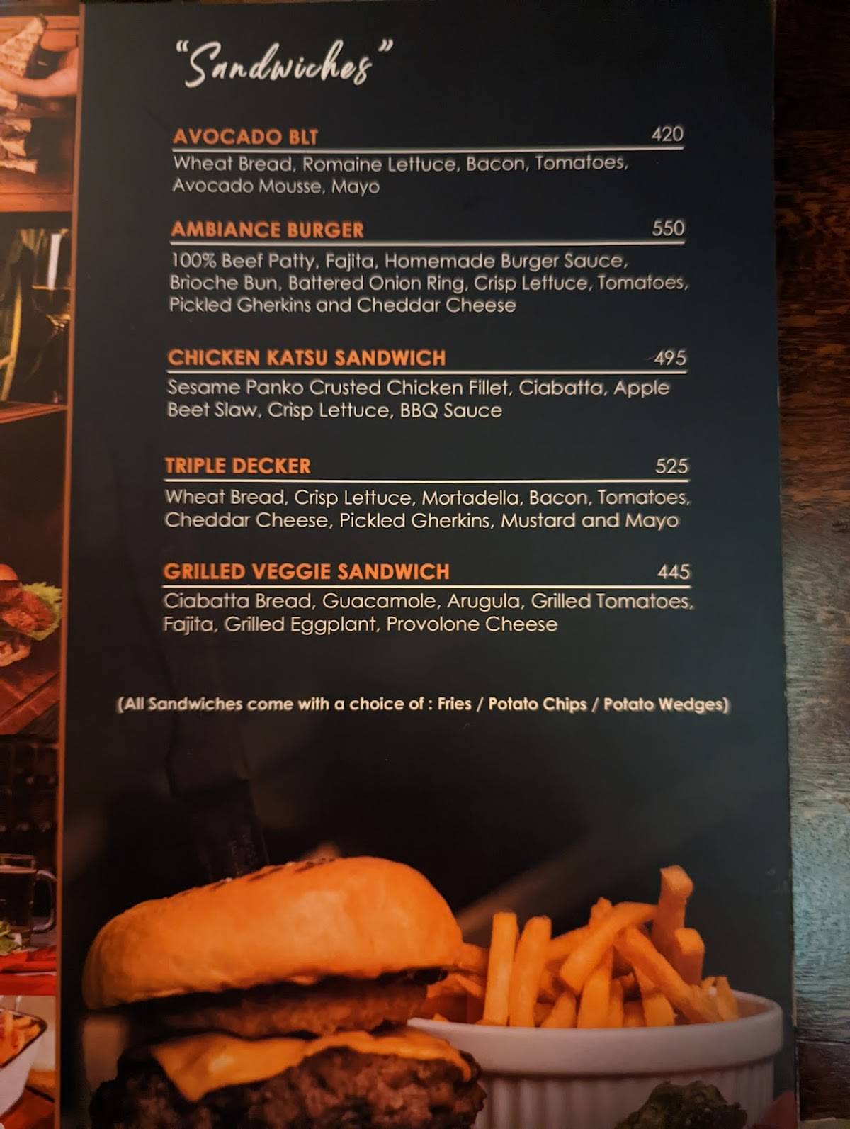 Menu at Ambiance Bar & Restaurant, Cebu City
