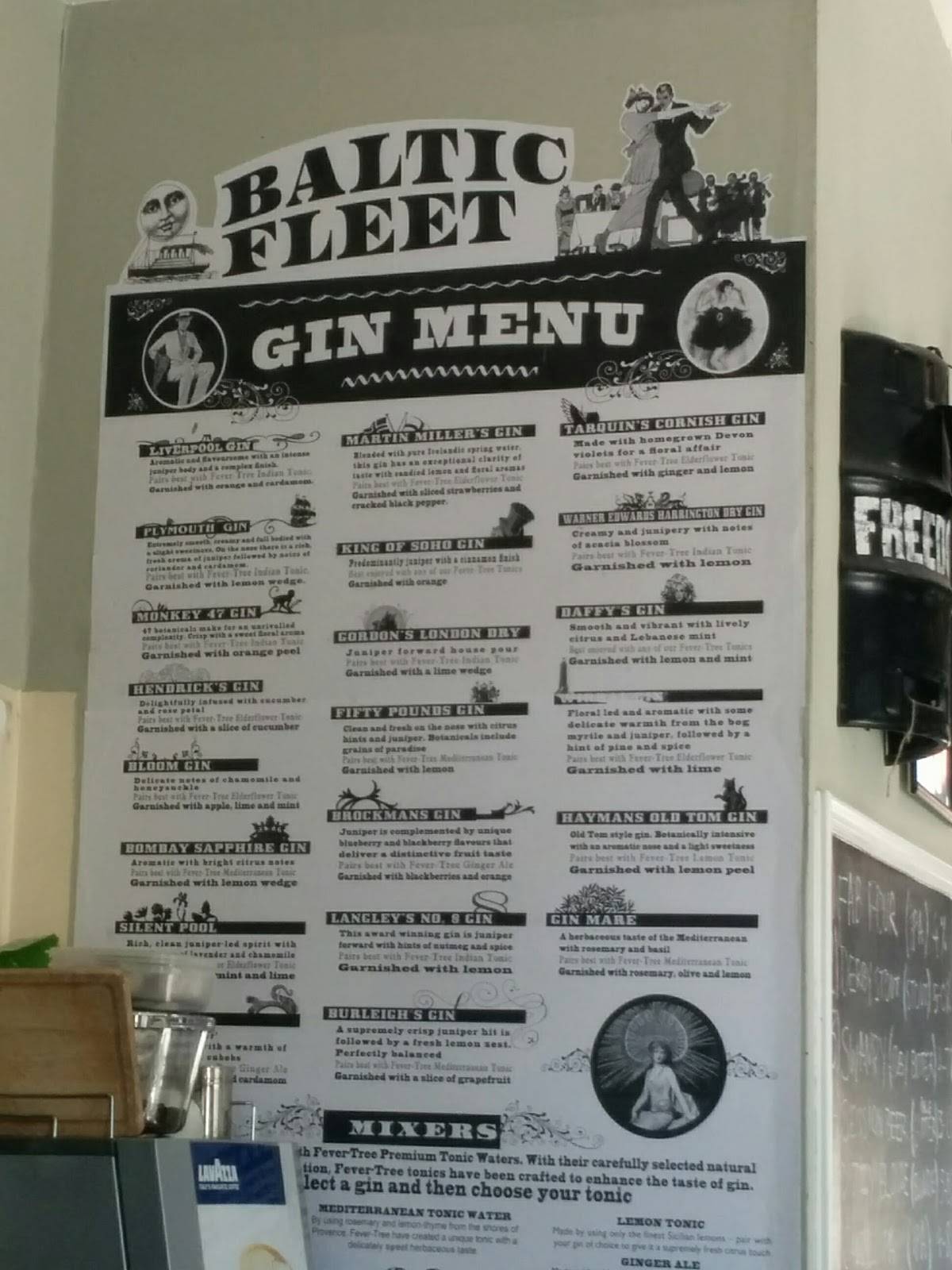 Menu at Baltic Fleet pub & bar, Liverpool