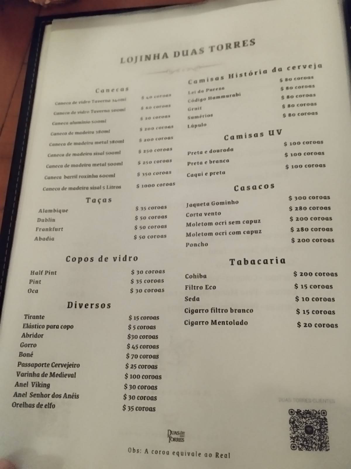 Menu at Bar & Petiscaria Mistura Carioca, Petrópolis
