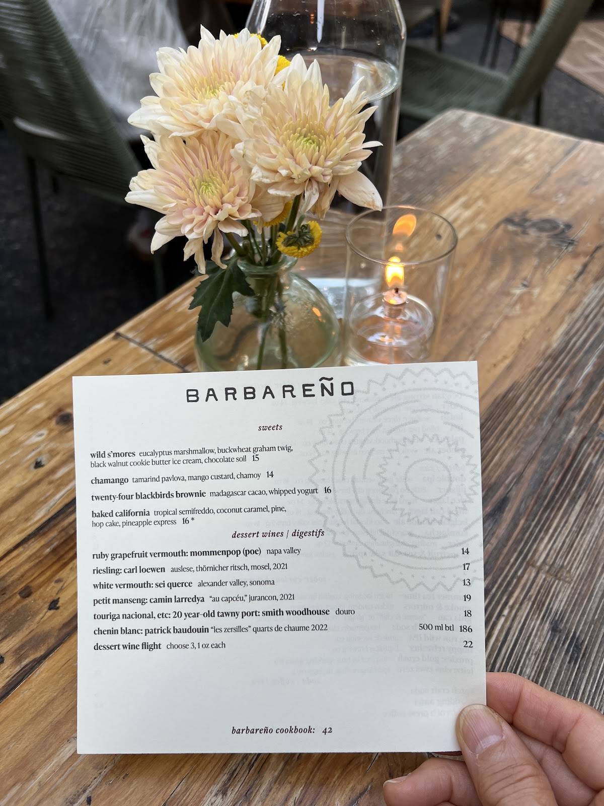 Menu at Barbareño, Santa Barbara