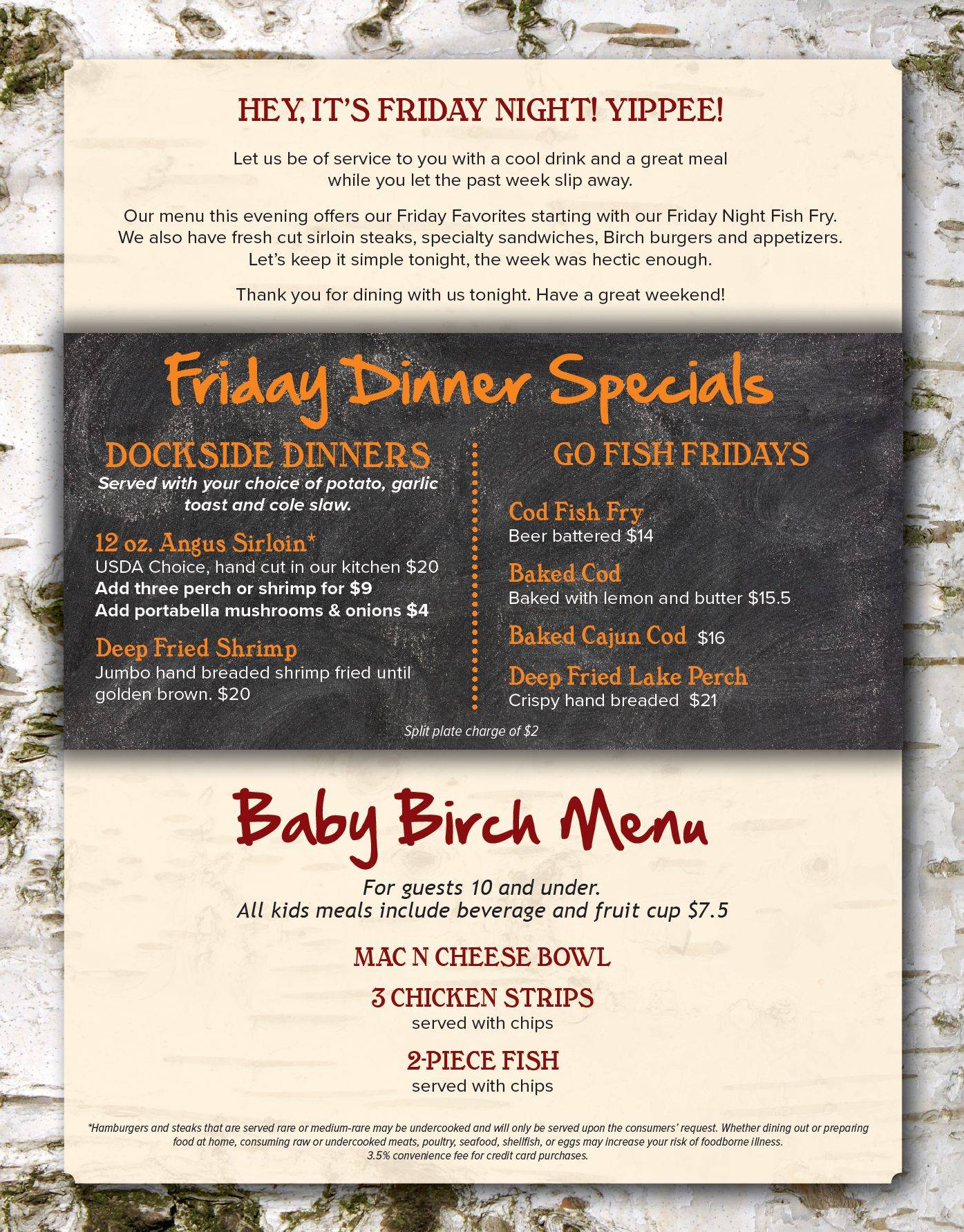 Menu at Flyway Resort pub & bar, Phillips