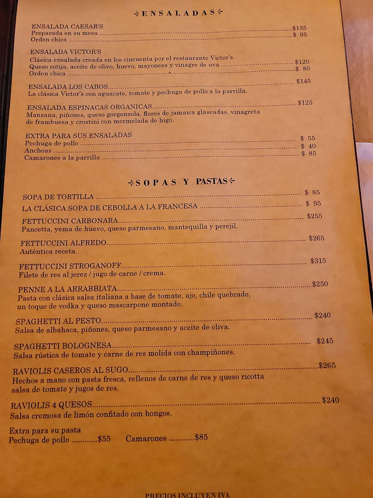 Menu at Caesar's pub & bar, Tijuana, Av. Revolución 8190