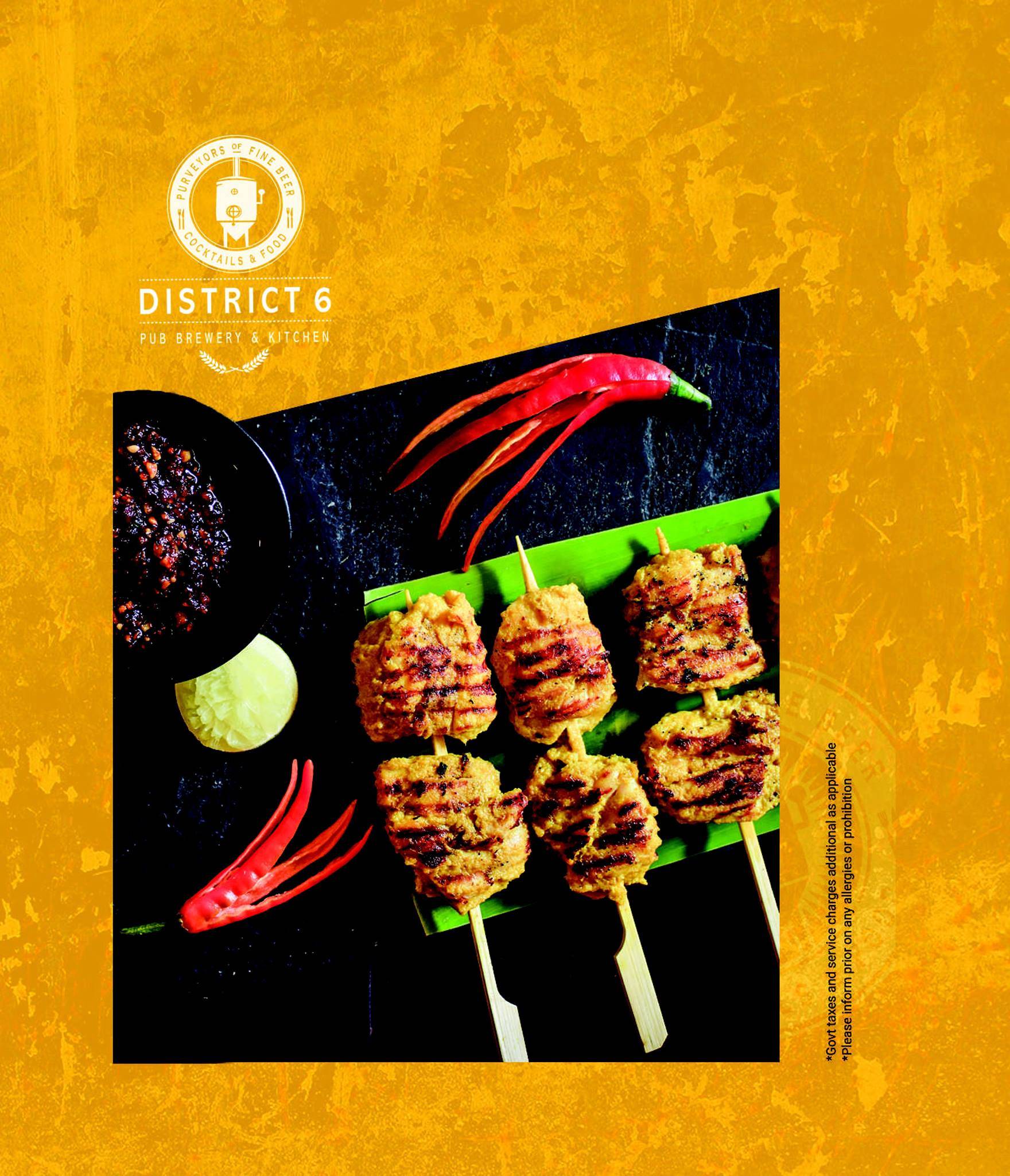 Menu at District 6, Bengaluru