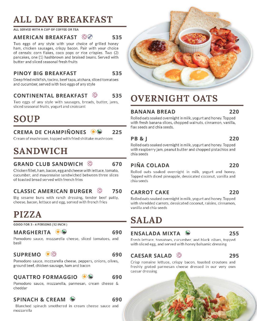 Menu at Firefly Roofdeck Restaurant, Makati, Makati