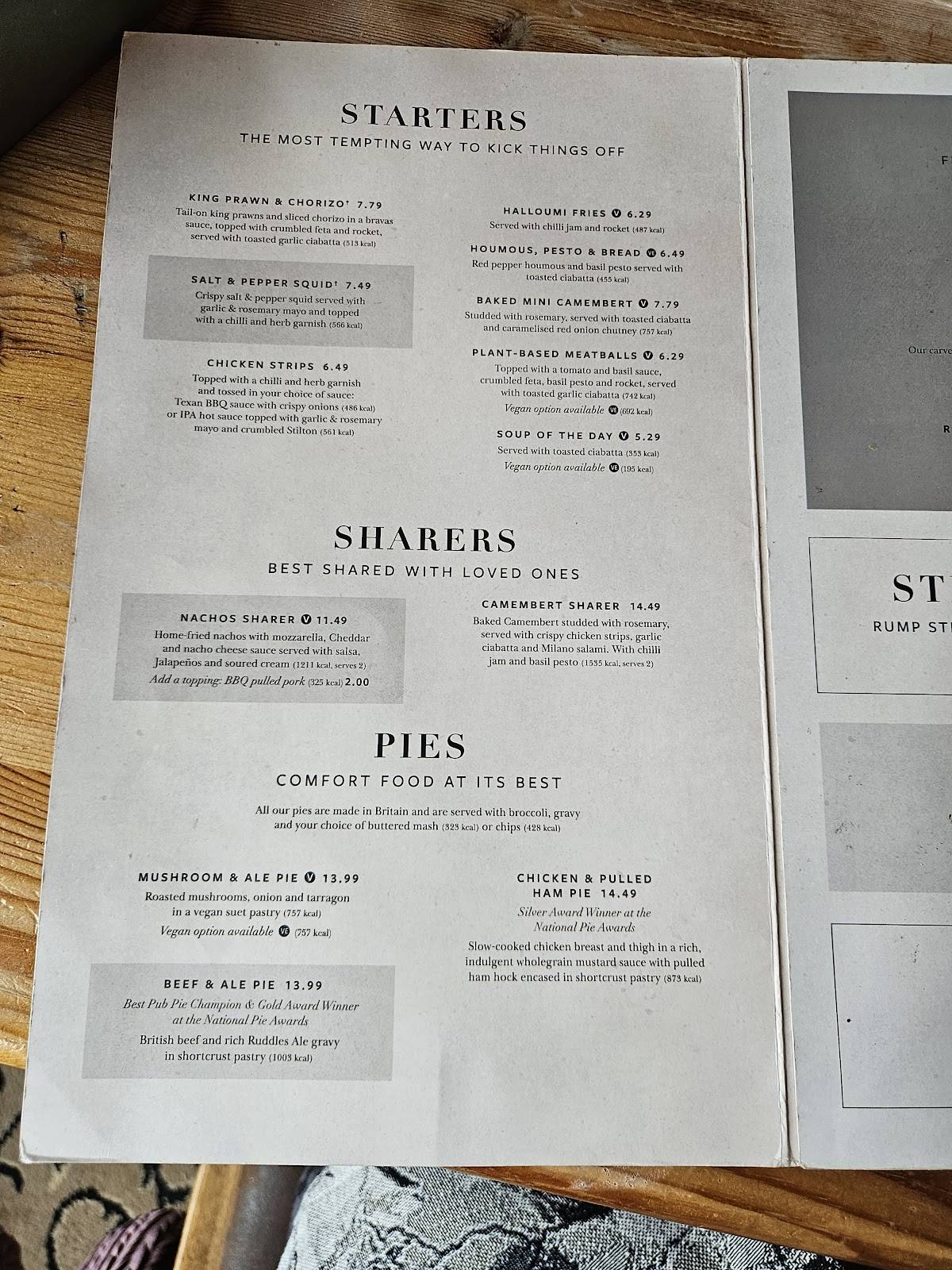 Menu at Fromebridge Mill pub & bar, Frampton on Severn