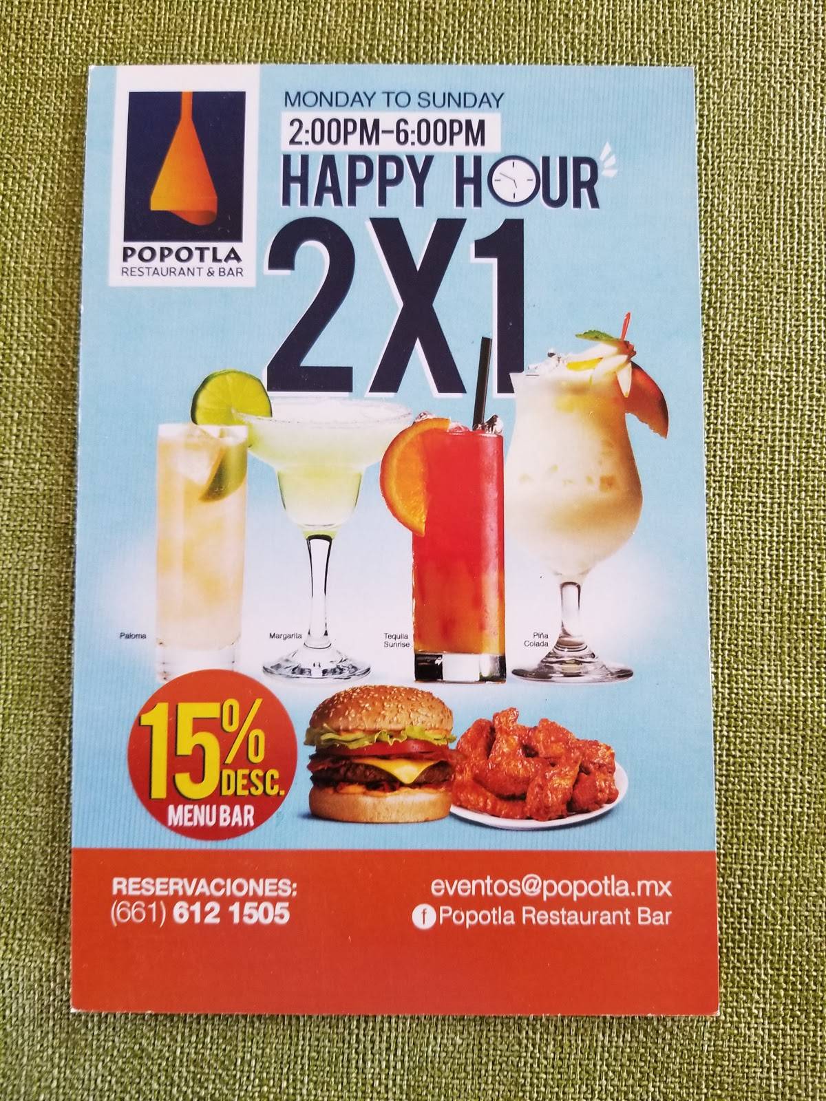 Carta de Restaurant&Bar Popotla, Rosarito