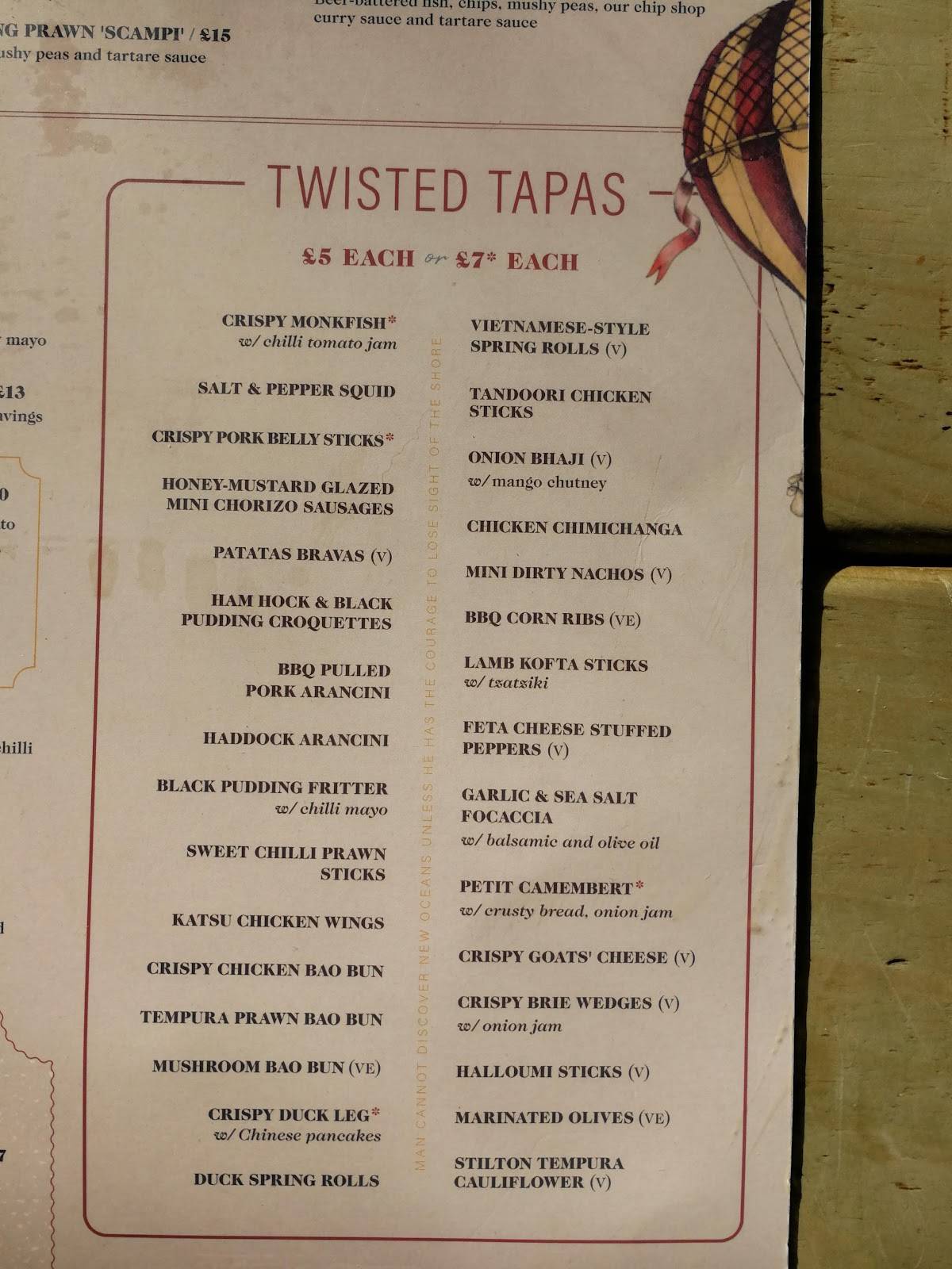 Menu at Remarkable Hare pub & bar, Matlock