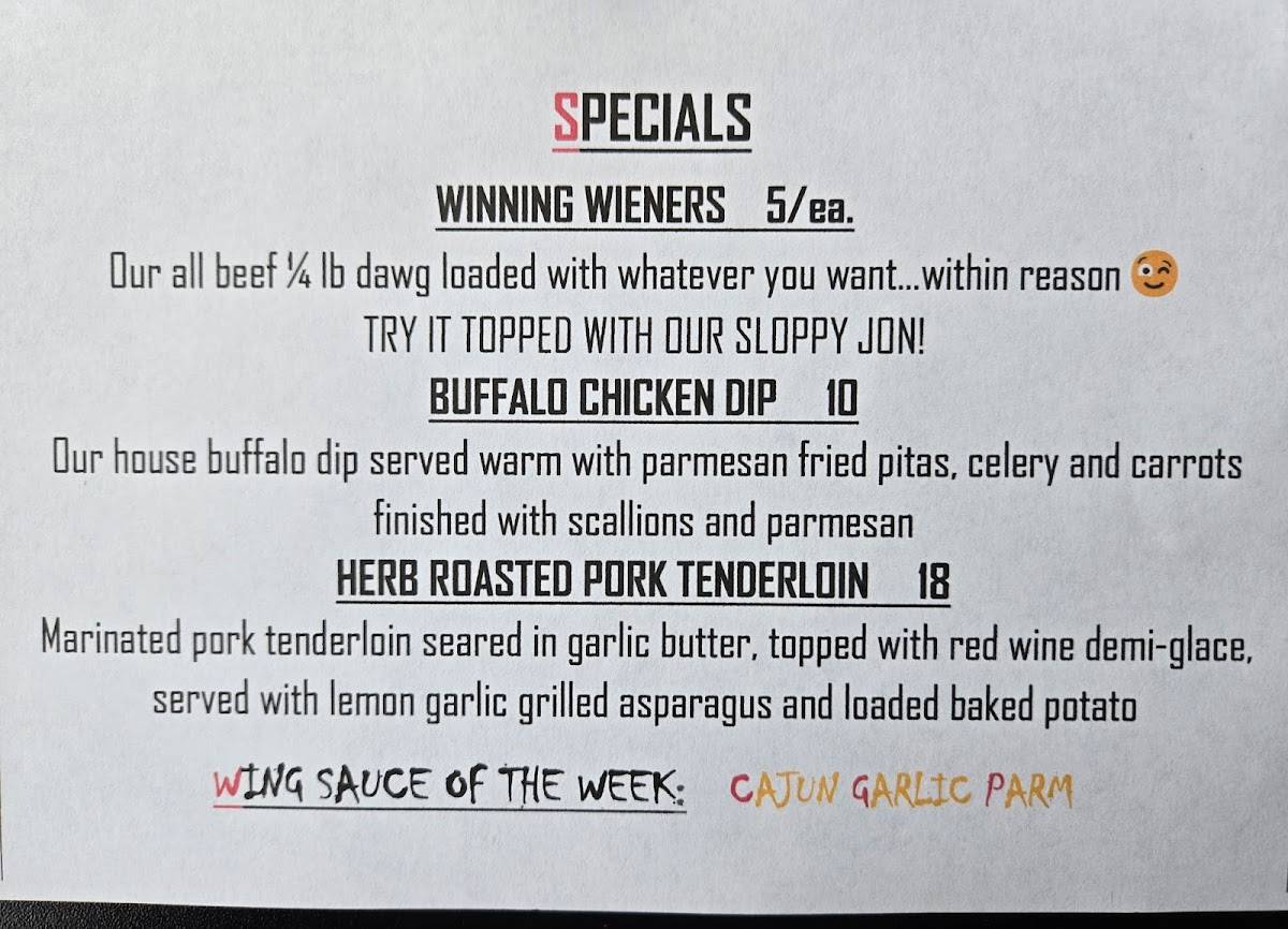 Menu at Rounders Lounge pub & bar, Mentor