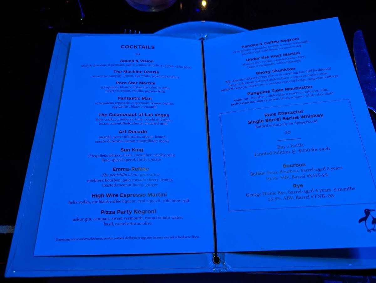 Menu at Superfrico pub & bar, Las Vegas