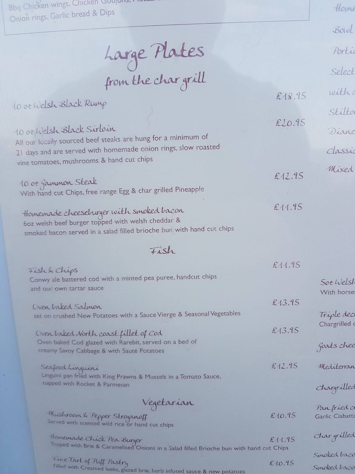 Menu at The Toad pub & bar, Colwyn Bay