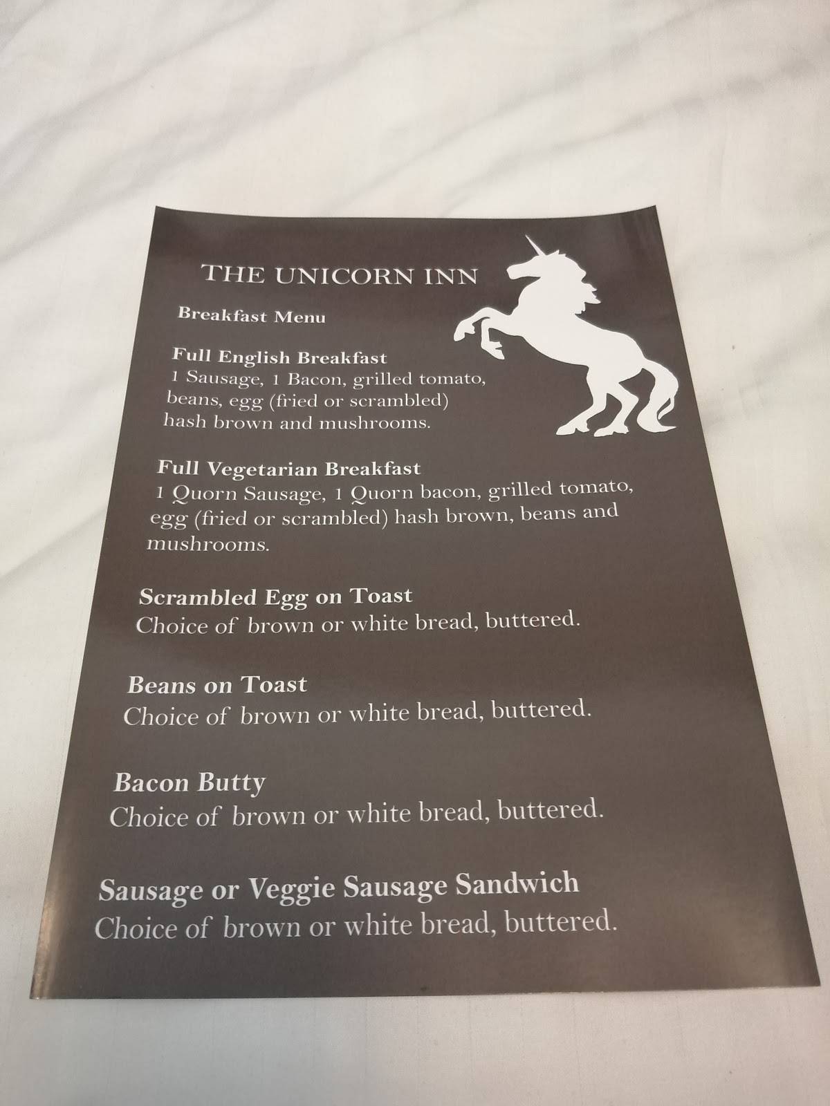 Menu at The Unicorn Ambleside pub & bar, Ambleside
