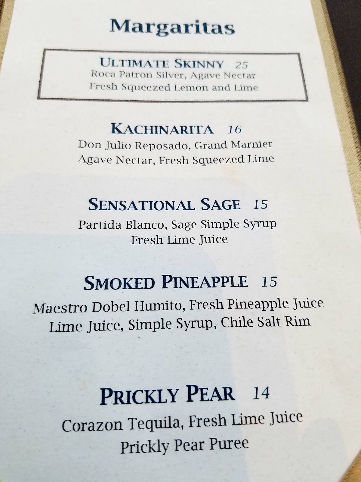 Menu at View 180 pub & bar, Sedona