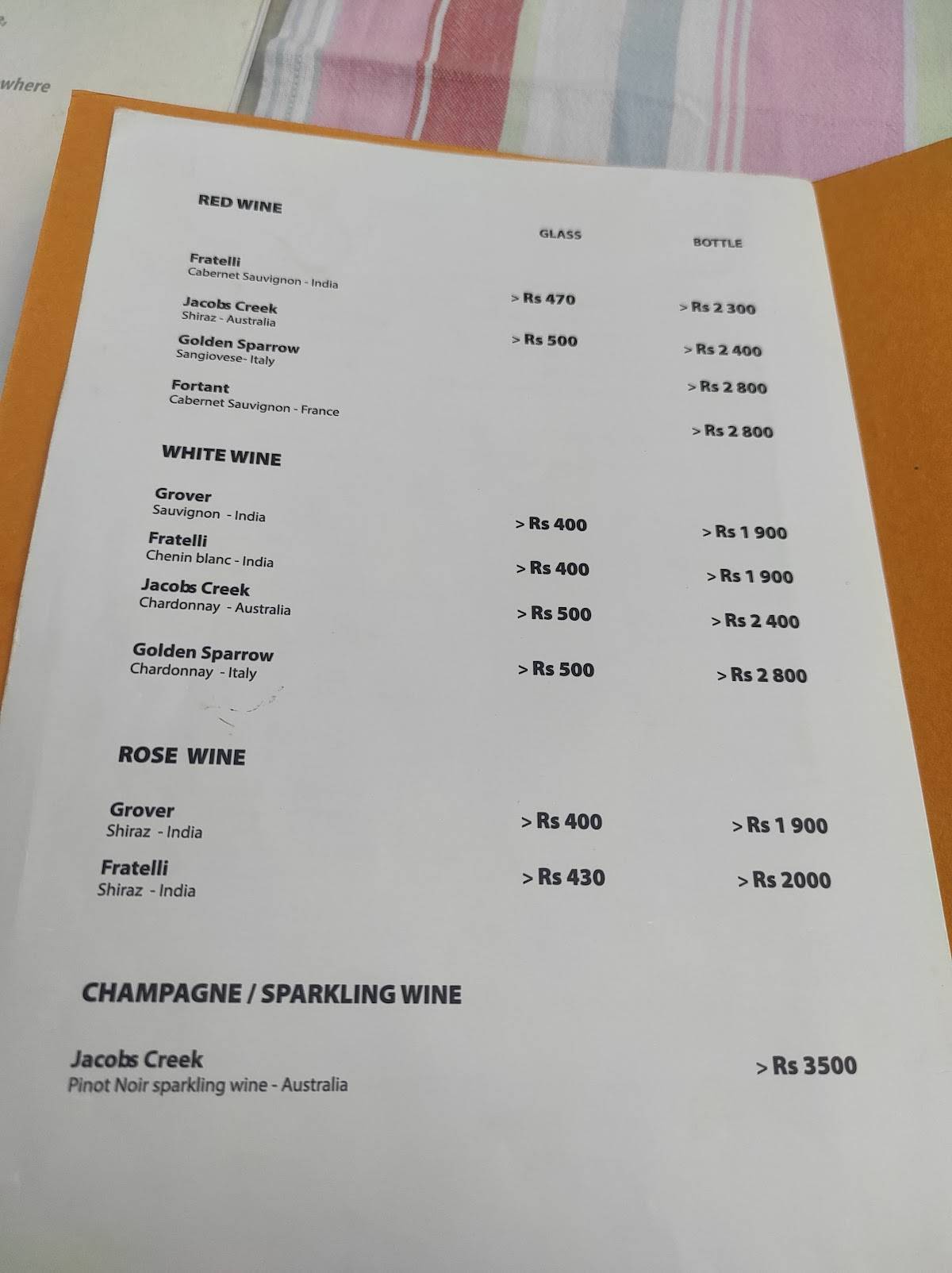 Menu at Villa Shanti Hotel & Restaurant, Puducherry