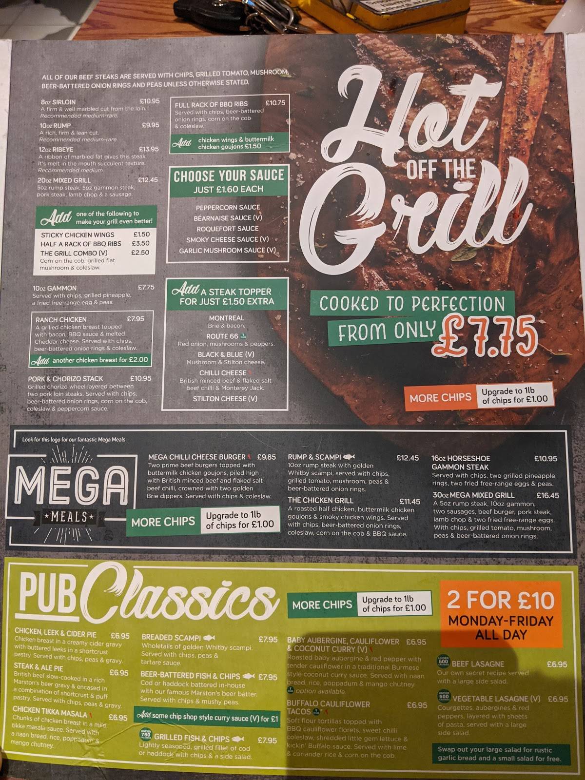Menu at Yorkshire Rose pub & bar, Huddersfield