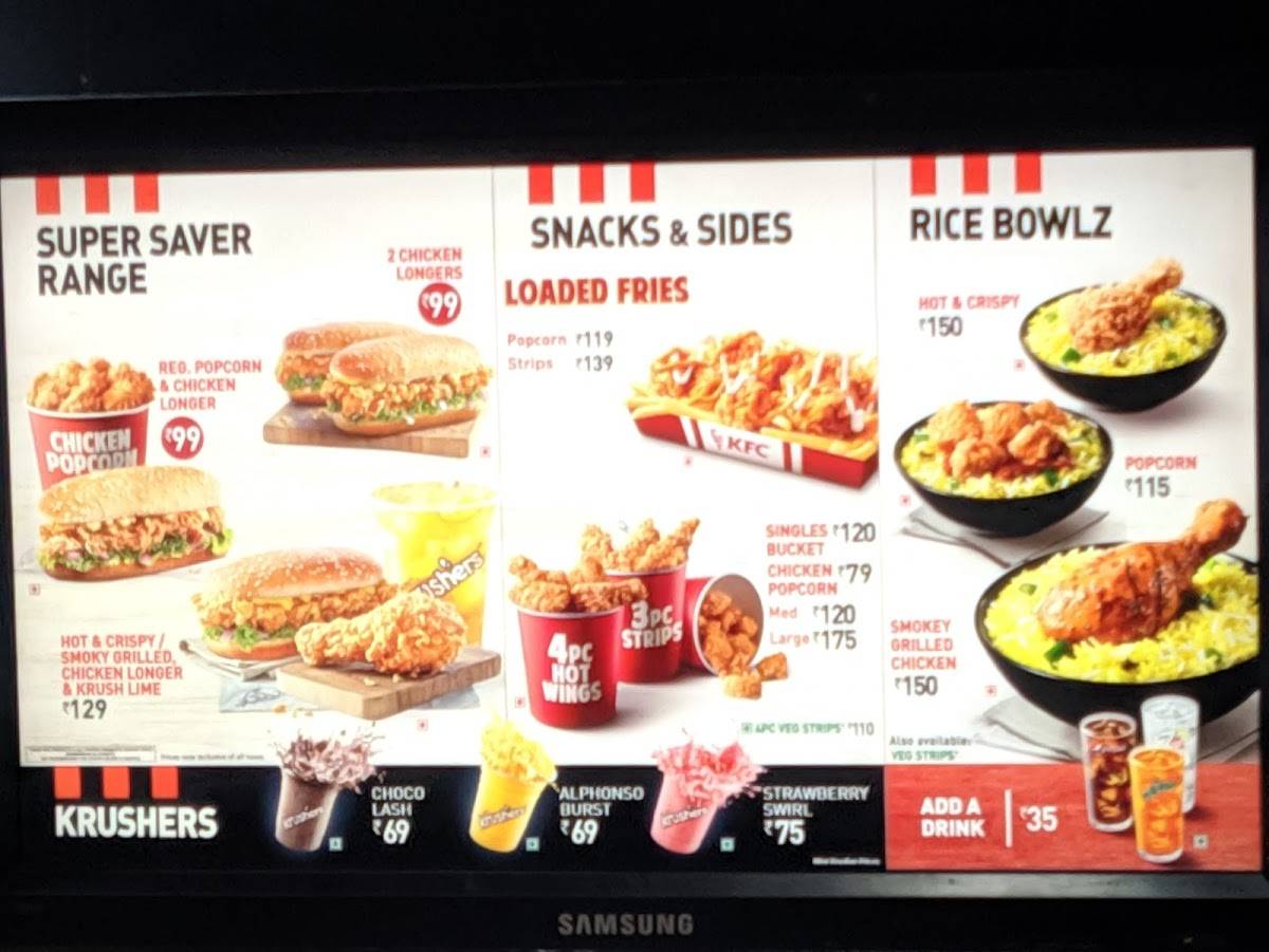 Menu at KFC, Puducherry, New 65