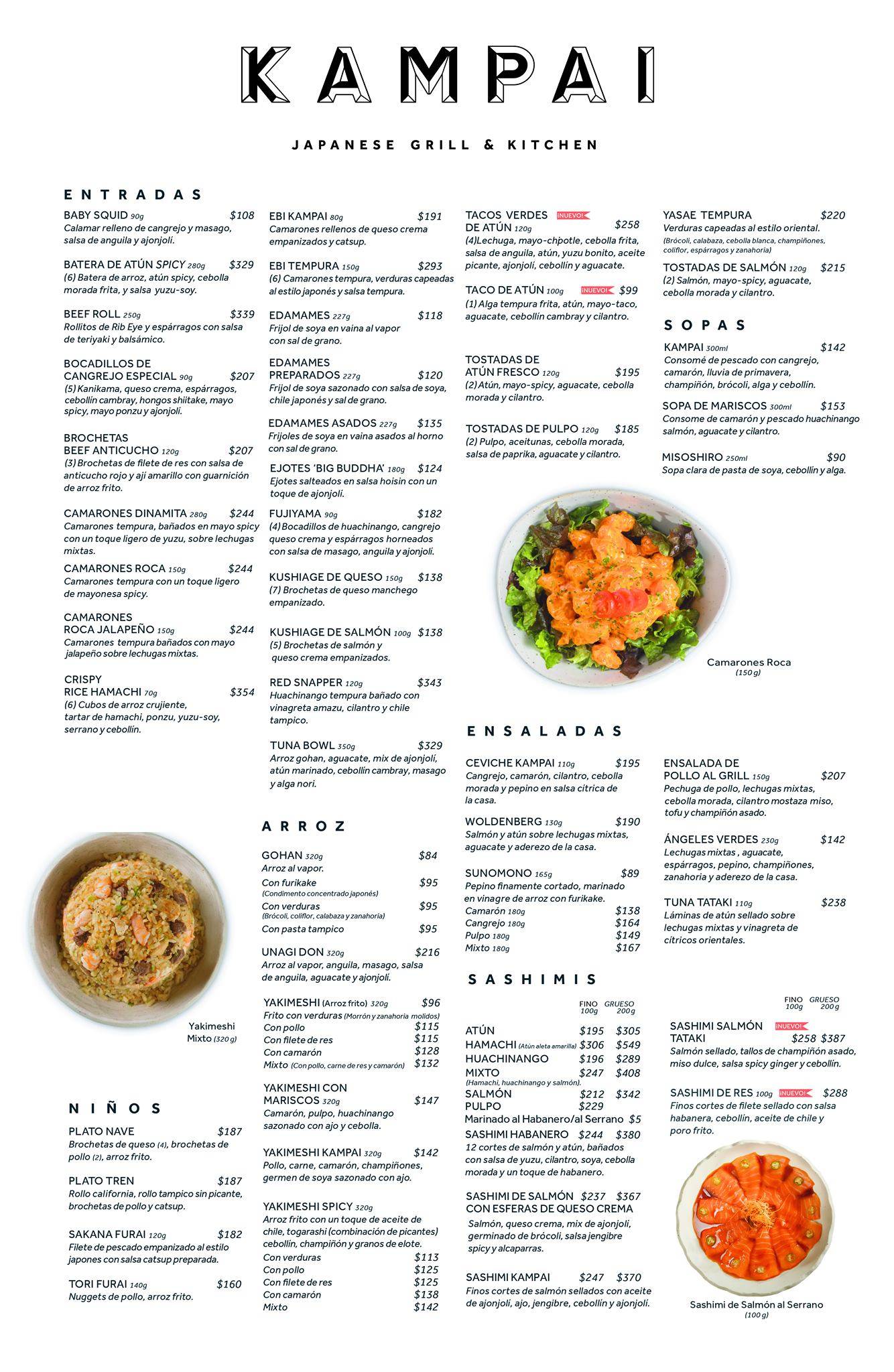 Carta del restaurante Kampai - Puebla, Heroica Puebla del Zaragoza ...