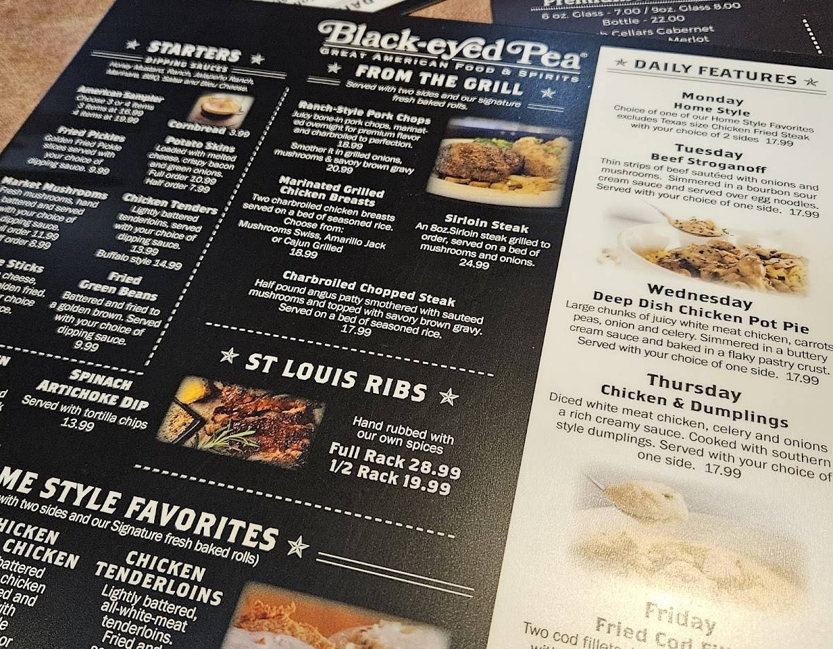 Menu at Black-eyed Pea restaurant, Pueblo, 801 US-50